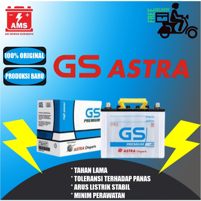 Jual Aki GS Astra Premium NS70 12V 65 Ah Mobil Panther, Kijang Kapsul, Surabaya Gratis Kirim ...