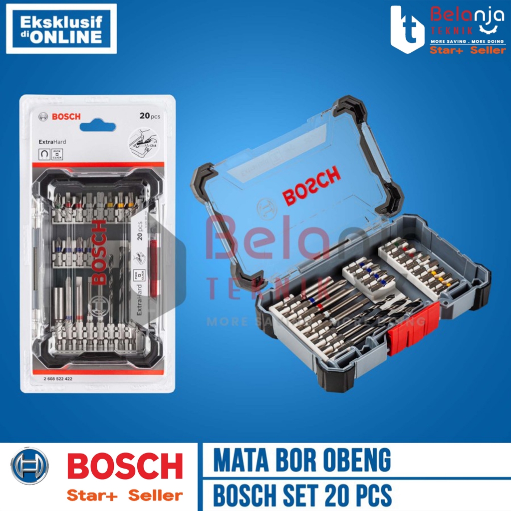 Jual Mata Bor Obeng Bosch Set 20 Pcs Drill And Screwdriver Bit Set 20 ...