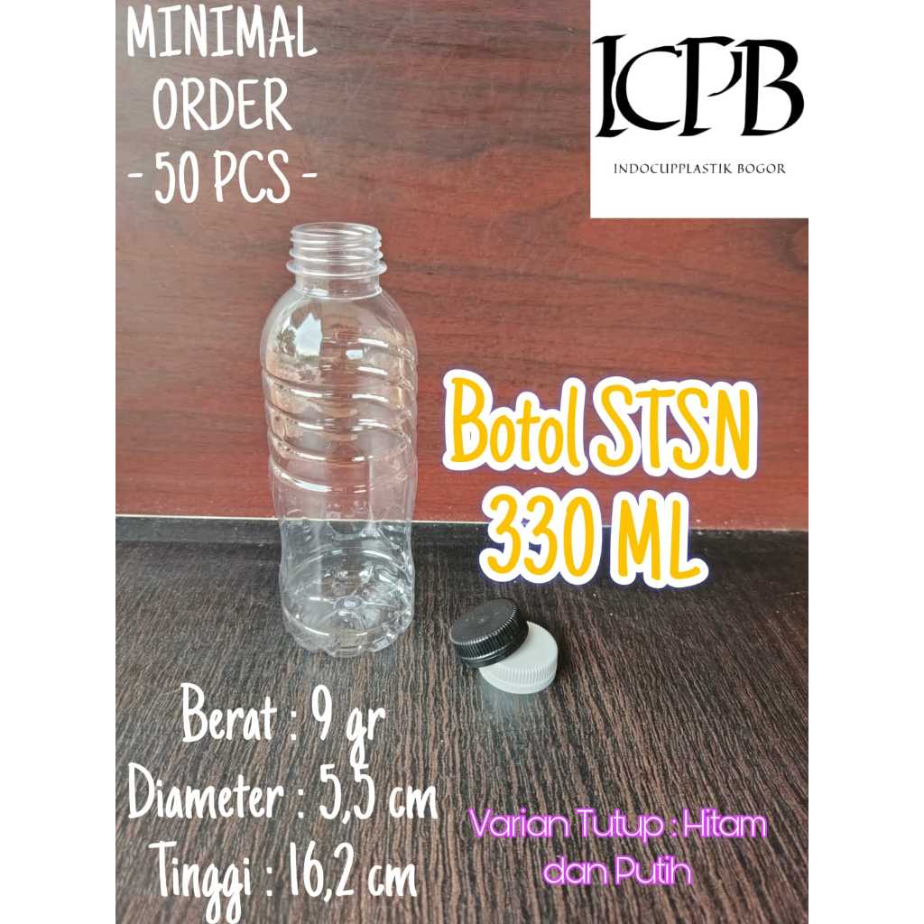 Jual Botol STSN PET 330 ml Clear / Botol Plastik 330 ml PET / Tutup SN ...