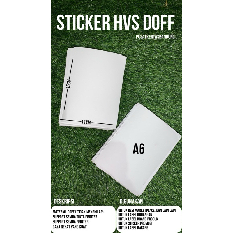 Jual Kertas Sticker A6 Doff ISI 100,250,500 Lembar /Kertas Sticker Resi ...