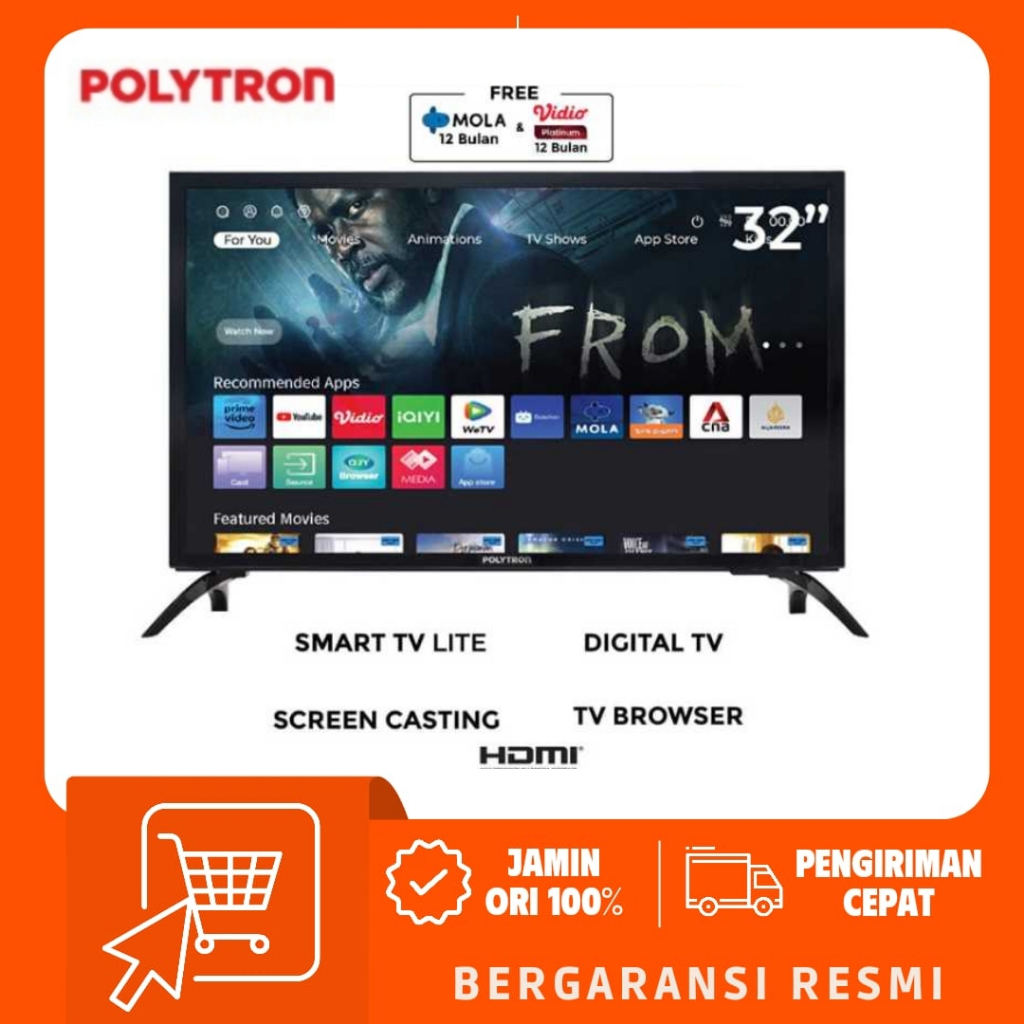 Jual POLYTRON Smart TV Digital DVB-T2 24 32 40 43 Inch - PLD 32CV1869 Free Mola 1 Tahun | Shopee ...