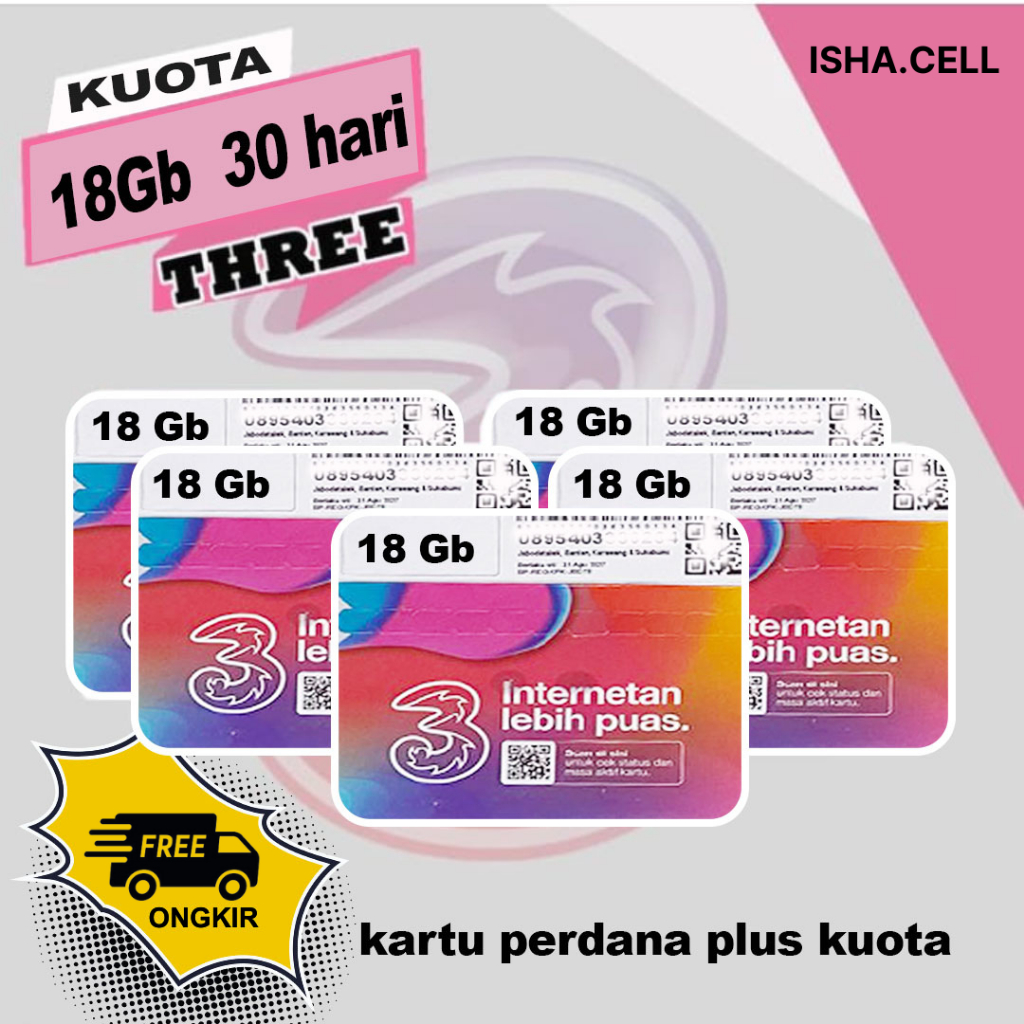 Jual Kartu Perdana Tri Plus Kuota 18GB Masa Aktif Kuota 30hari | Shopee ...