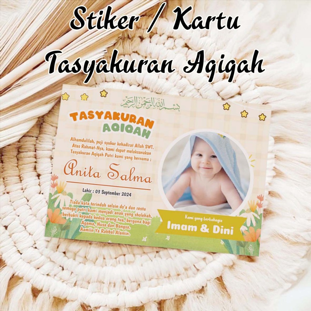 Jual Sticker Tasyakuran Aqiqah / Undangan Aqiqah / Stiker label ...