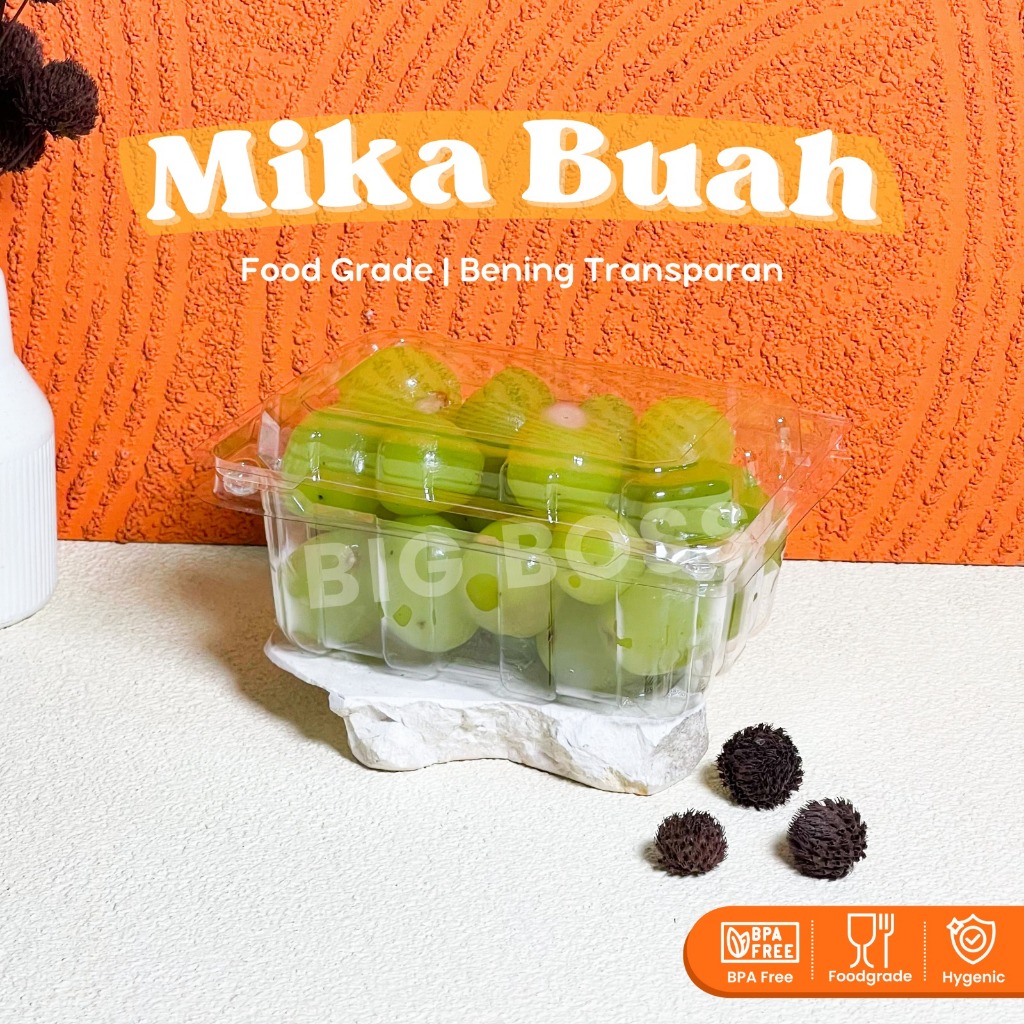 Jual Mika Buah Strawberry Anggur Bening Transparan / Fruit Box Food ...