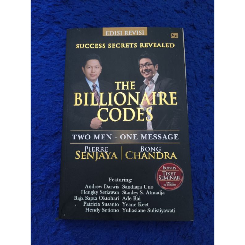 Jual Buku The Billionaire Codes, edisi revisi Bong Chandra dan Pierre Senjaya, mengupas strategi ...