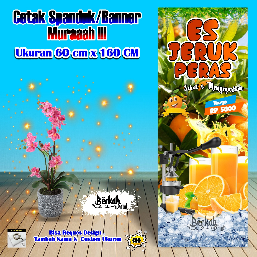 Jual Spanduk Banner Es Jeruk Peras Ukuran 60 cm x 160 cm | Shopee Indonesia