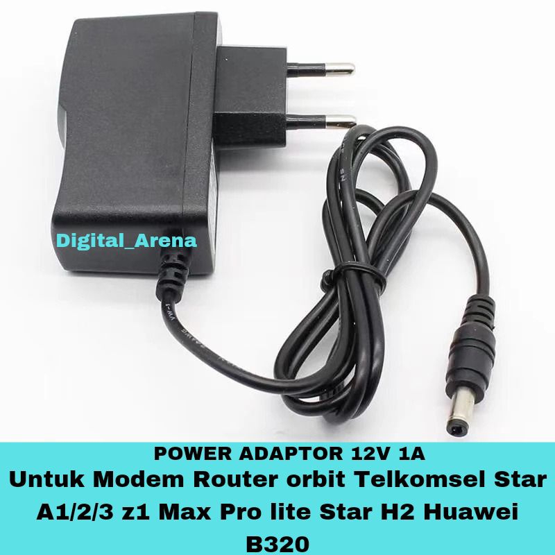 Jual POWER ADAPTOR 12V 1A MODEM ROUTER ORBIT TELKOMSEL A1/2/3 Z1 MAX ...