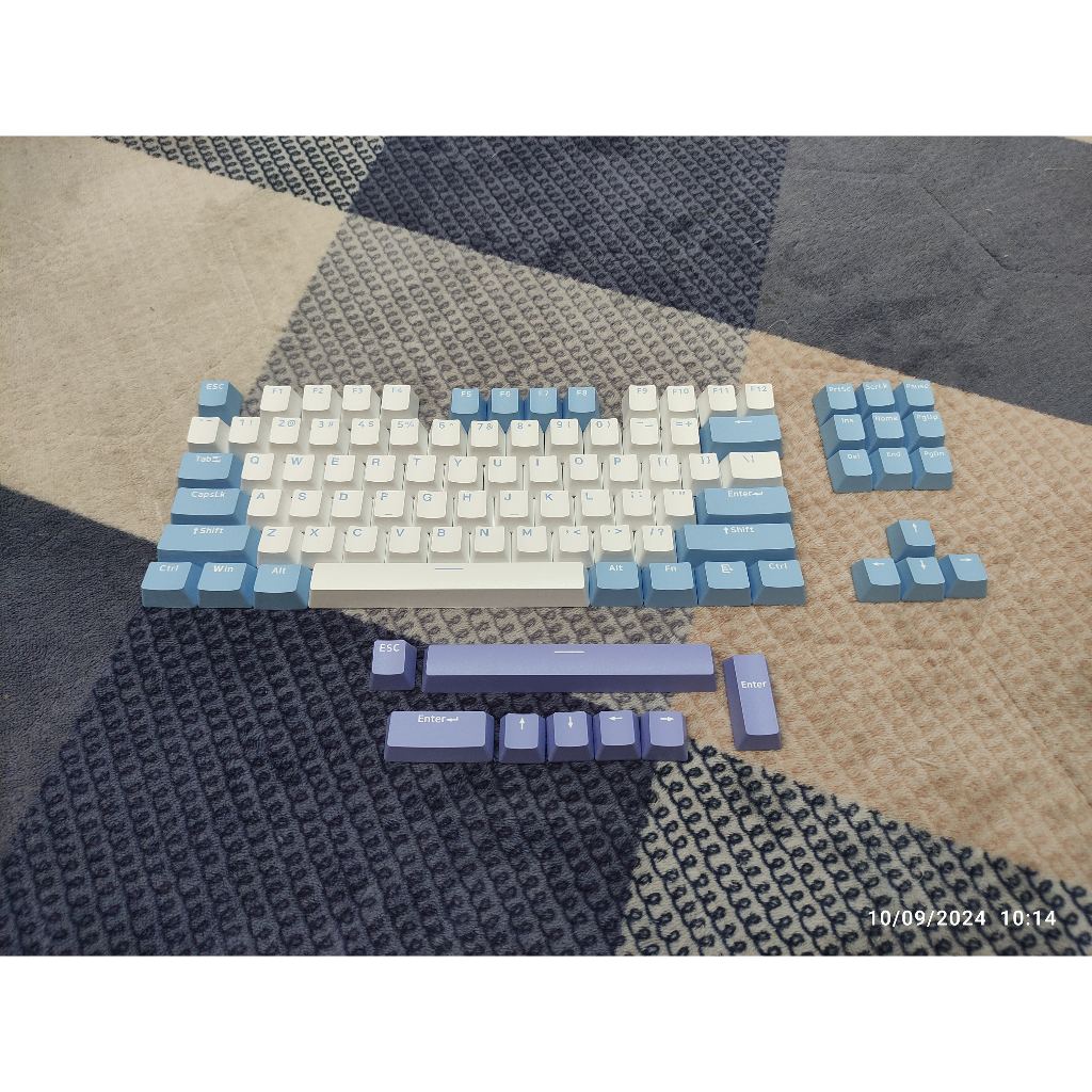 Jual Keycaps Blue on White PBT OEM 87 Pcs Profile Keyboard Mechanical TKL VortexSeries Xera87 ...