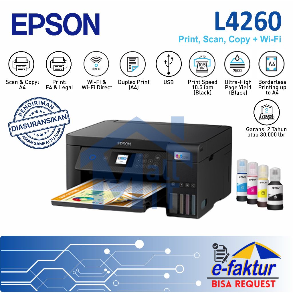 Jual MALLIT EPSON Printer Epson L4260 L-4260 L 4260 Pengganti L4160 Wi ...