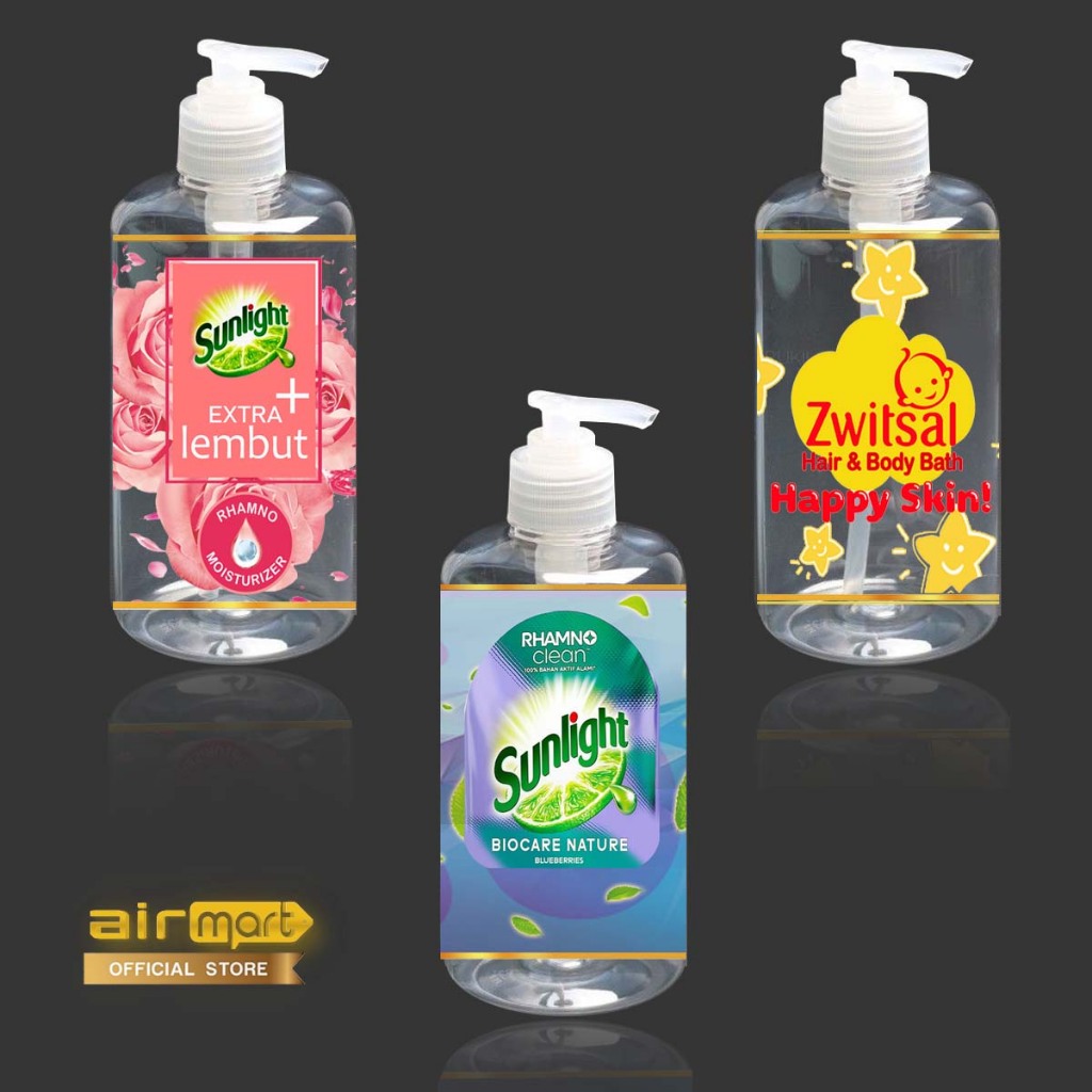 Jual Botol Pencet / Pump 500ml Sunlight dan Zwitsal dengan Tombol Pump ...
