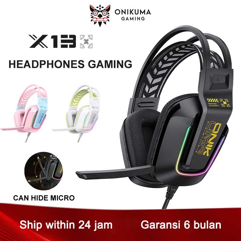 Jual Headset Gaming Wired Onikuma X13 Dengan Mikrofon Peredam Bising ...