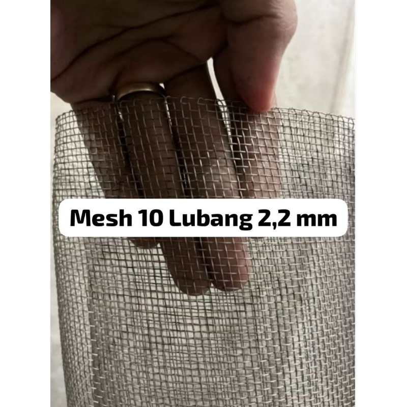 Jual Kawat penyaring stainless 90 cm x 50 cm mesh 10 / ukuran lubang 2 ...