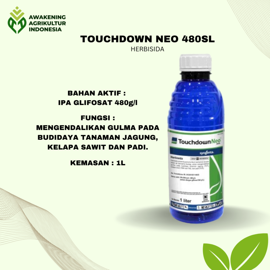 Jual TOUCHDOWN NEO 480SL HERBISIDA 1LITER | Shopee Indonesia