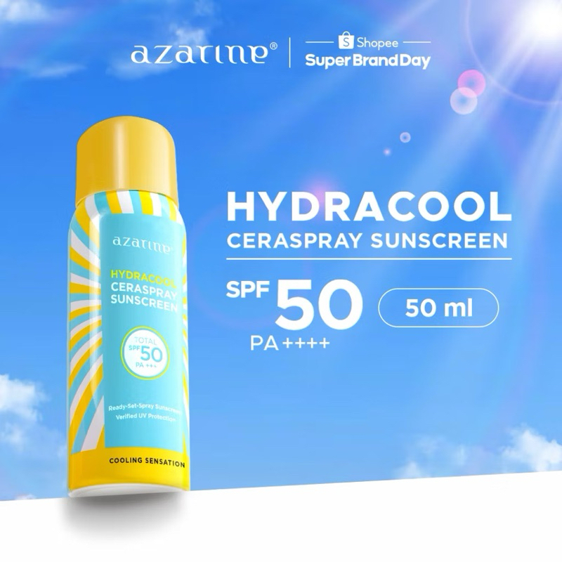 Jual Azarine Ceraspray Sunscreen Spray SPF 50 PA+++ with cooling ...