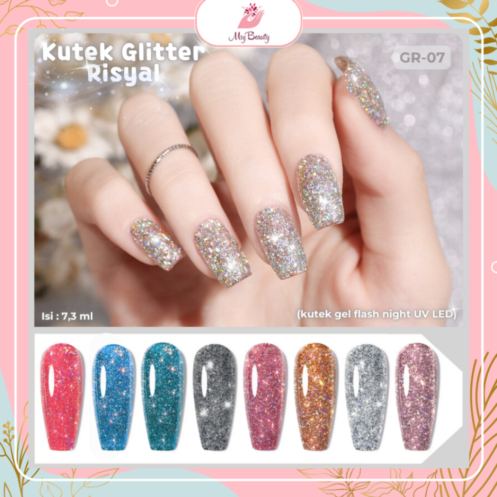 Jual MSY Risyal Monja Misschering Warna Glitter Kutek Gel UV Led ...