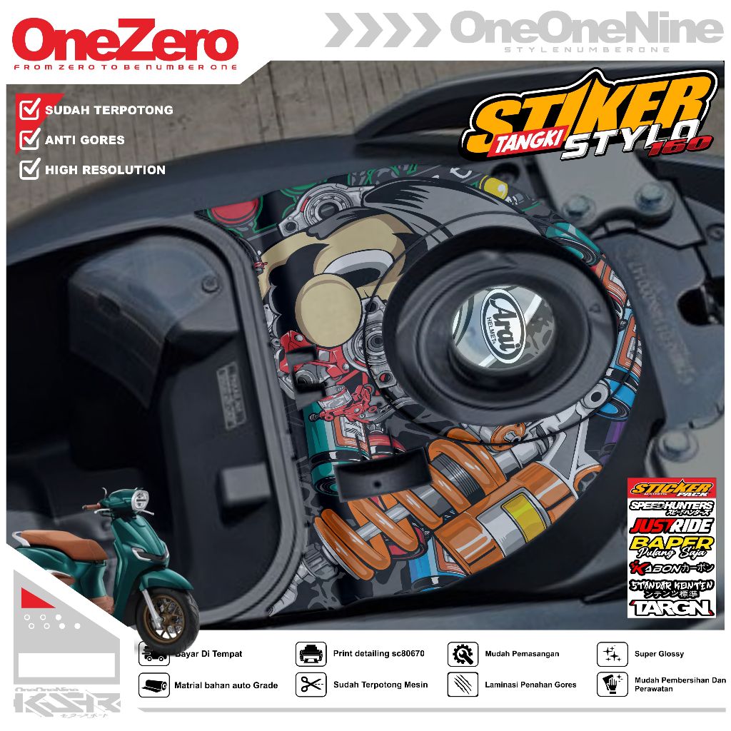 Jual OneZero Stiker Tangki STYLO 160 2024 Custom Desain Tengki Honda ...