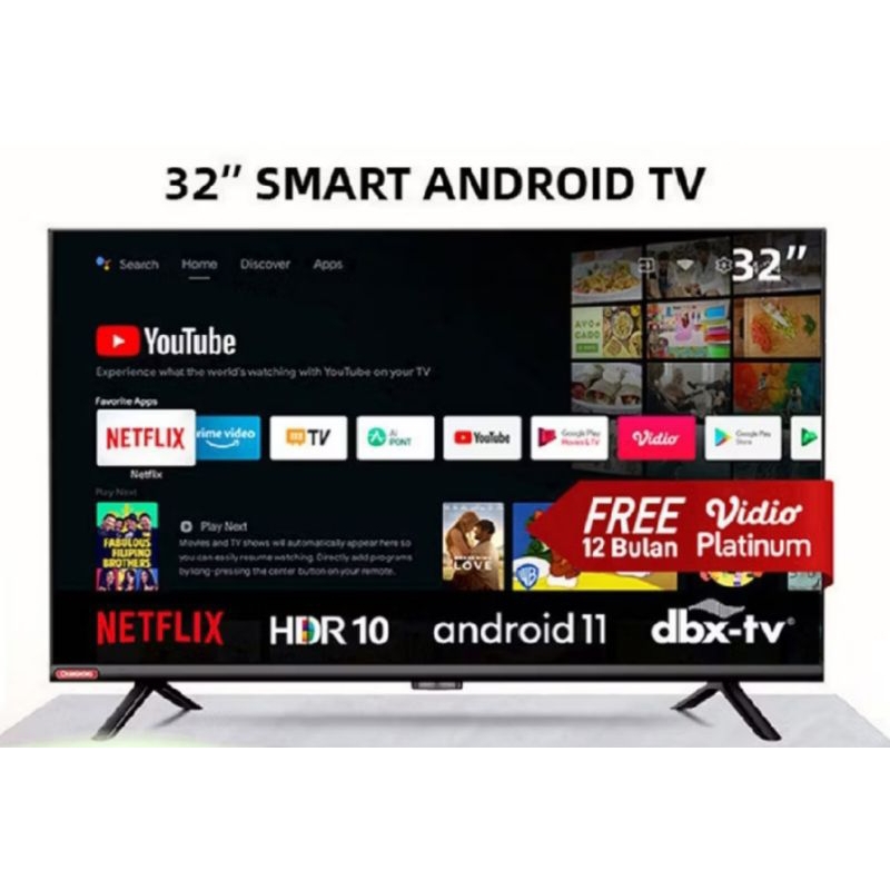 Jual TV Android 32 Inch Changhong 32G7N/32H7-Smart TV HD, WiFi, Netflix ...