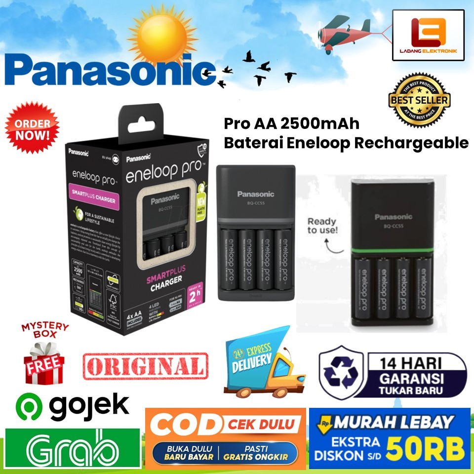 Jual Panasonic Smart & Quick Charger Eneloop Pro 2 hours 4 Battery ...