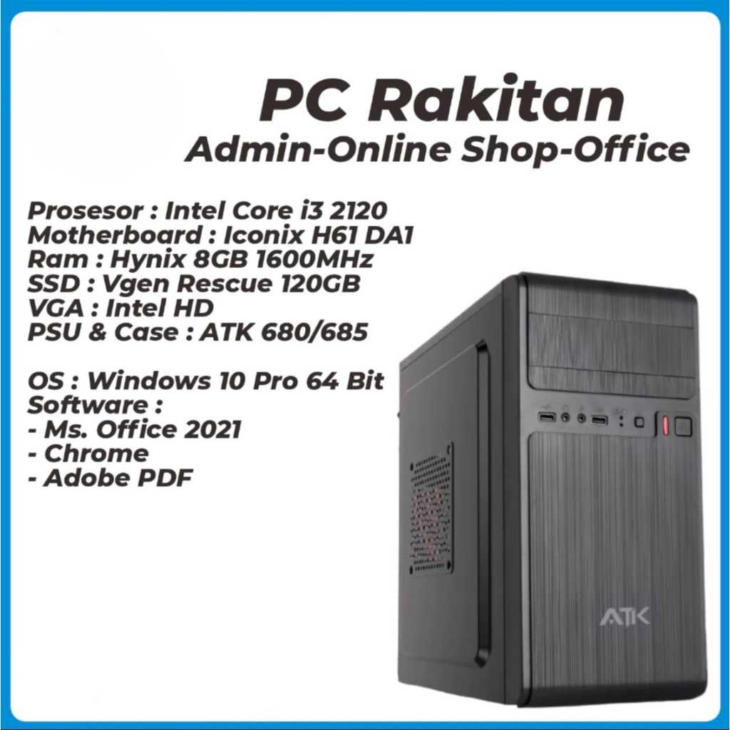 Jual PC Rakitan Intel Core i3 - CPU Komputer untuk Admin / Office / Sekolah / Ketik - ALL NEW ...