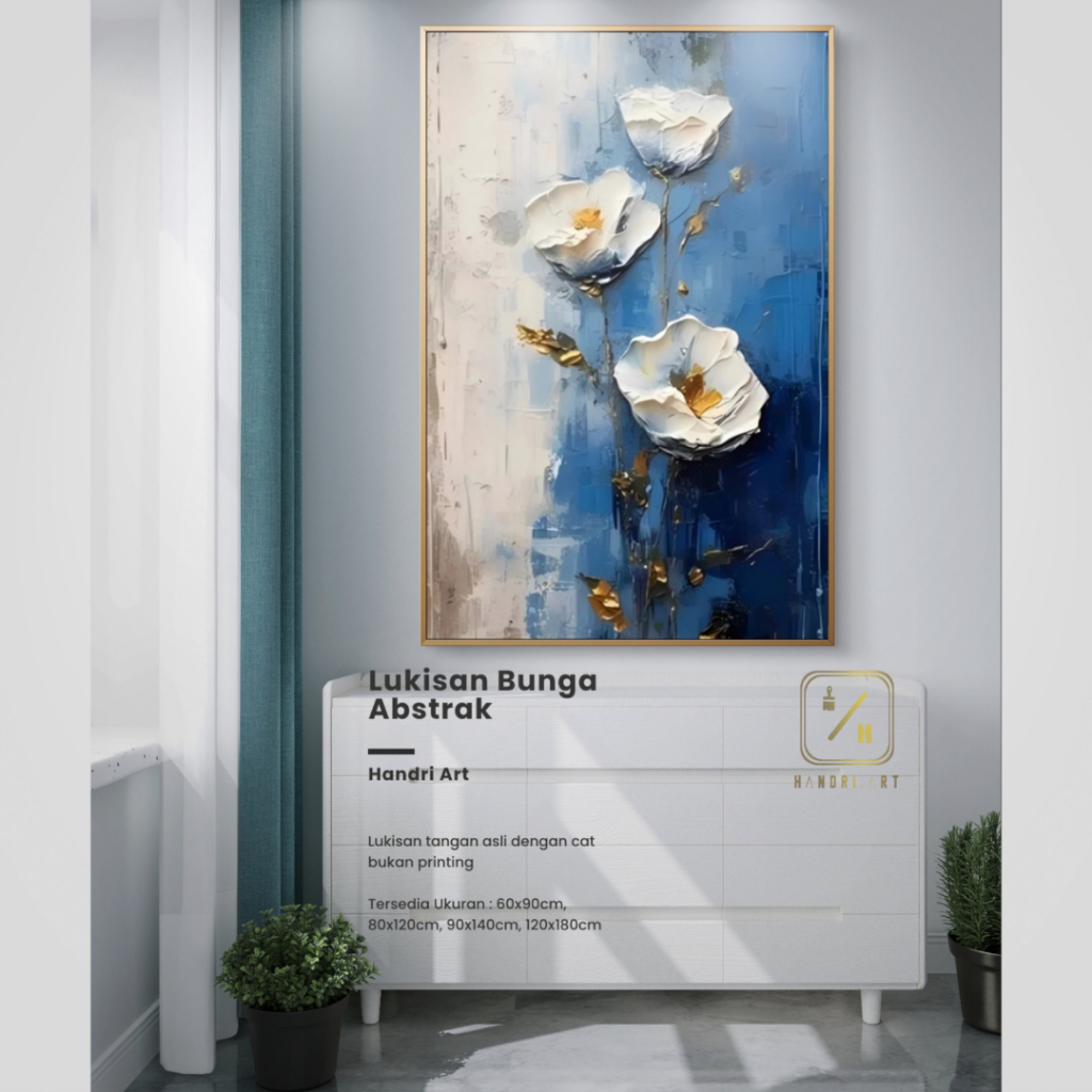 Jual Lukisan Bunga Luxury Texture. Lukisan Bunga Abstrak Timbul ...