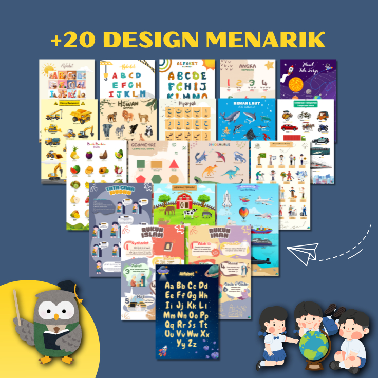 Jual POSTER EDUKASI ANAK, Poster Untuk Belajar Anak, Art Carton 260gr ...