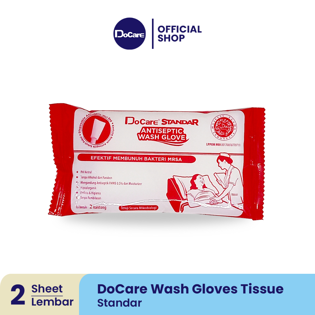 Jual Docare Wash Gloves Standar 2 Sheet Parfume / Washlap Non Alcohol ...
