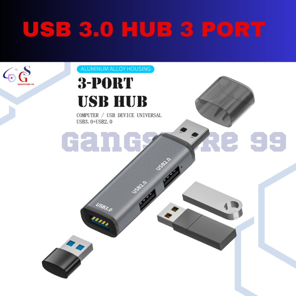 Jual USB 3.0 HUB 3 PORT, 3IN1 USB Expander for Laptop, Xbox, Flash Drive, HDD, Console, Printer ...