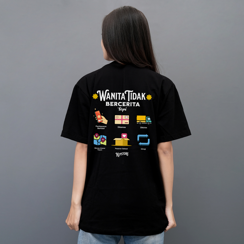 Jual Kepstore Official - Kaos Wanita tidak bercerita - Baju Plesetan Unik - T-Shirt Viral Combed ...