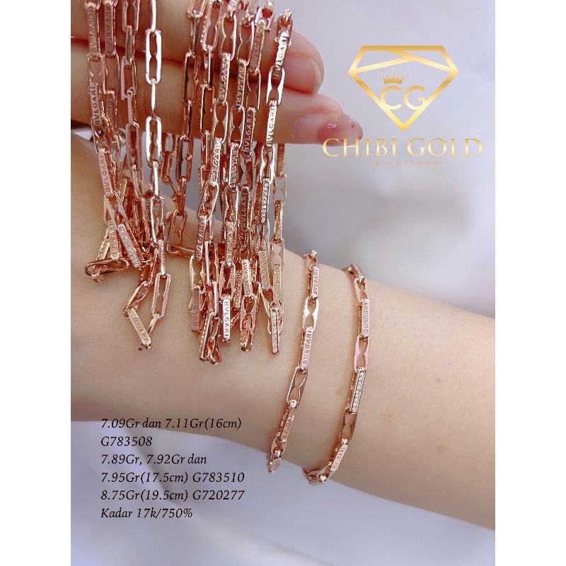 Jual CHIBI GOLD Gelang tangan emas bvlgr emas 750 kadar 17k - CHIBI ...