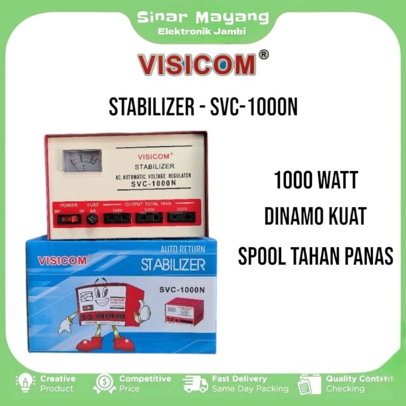 Jual Stabilizer VISICOM SVC-1000N/ Stavol Listrik 1000 Watt/ Dinamo Kuat dan Spool Tahan Panas ...