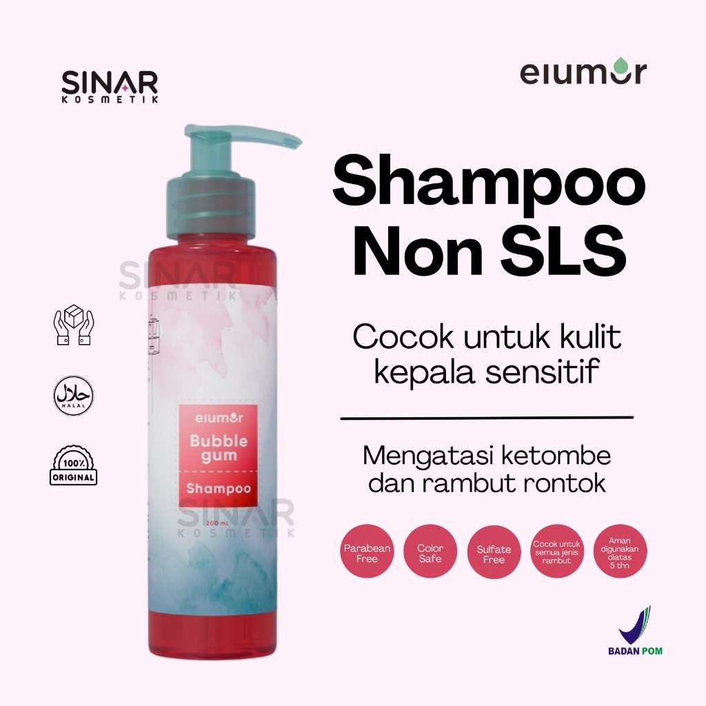 Jual Elumor Shampoo Non Sls 200ml Bubblegum Shampoo / Sampo Rambut ...