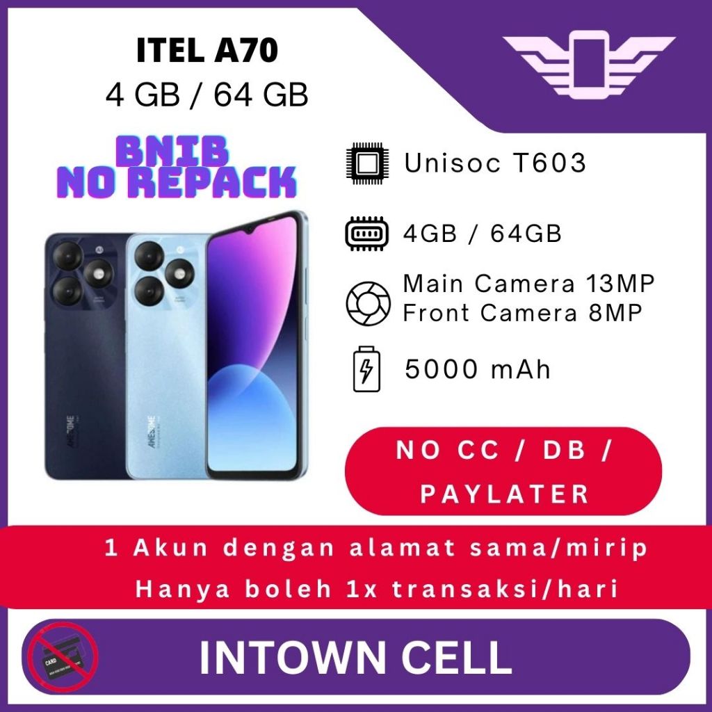 Jual ITEL A70 4/64 - GARANSI RESMI | Shopee Indonesia
