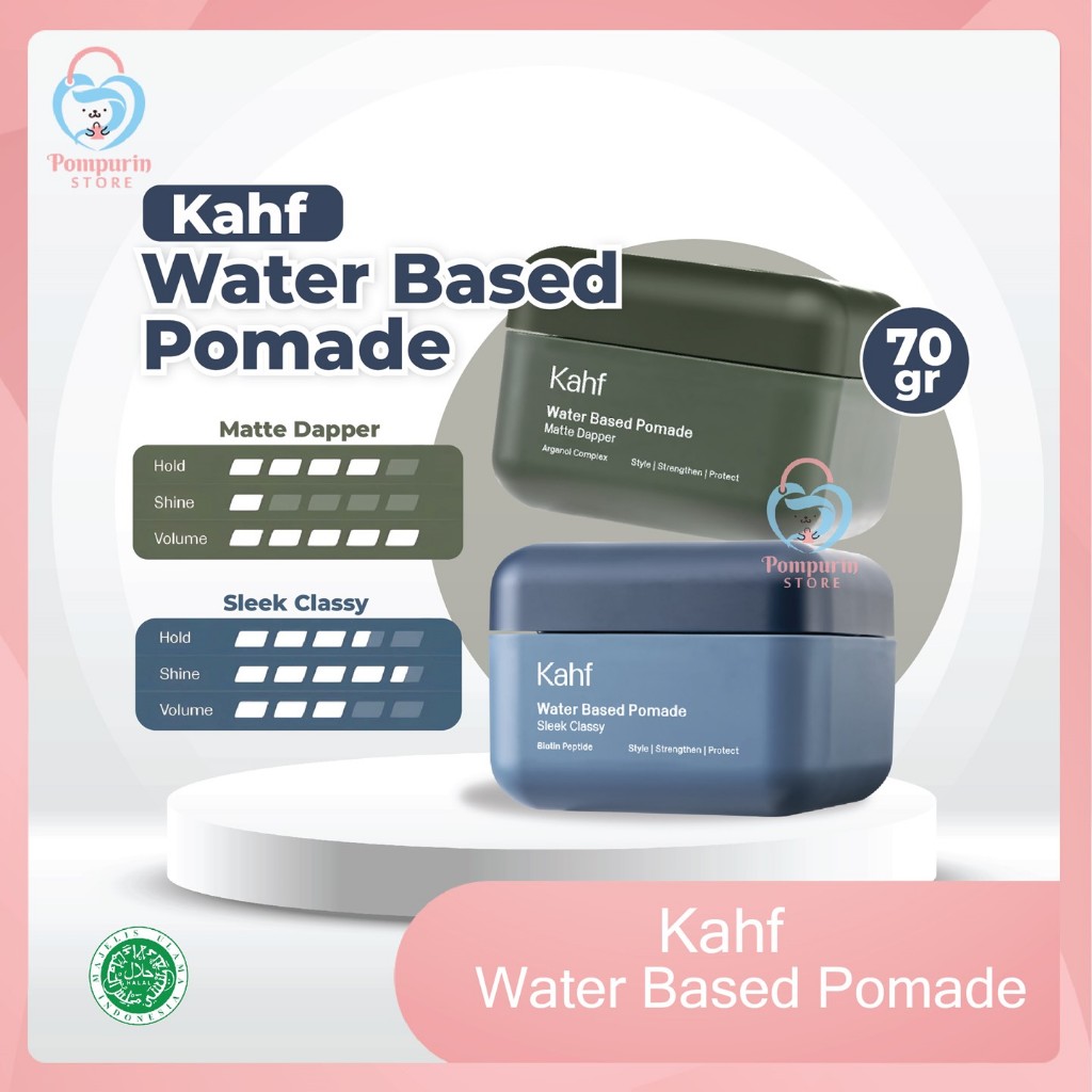 Jual Kahf Water Based Pomade 70gr - Sleek Classy / Matte Dapper / Hair ...