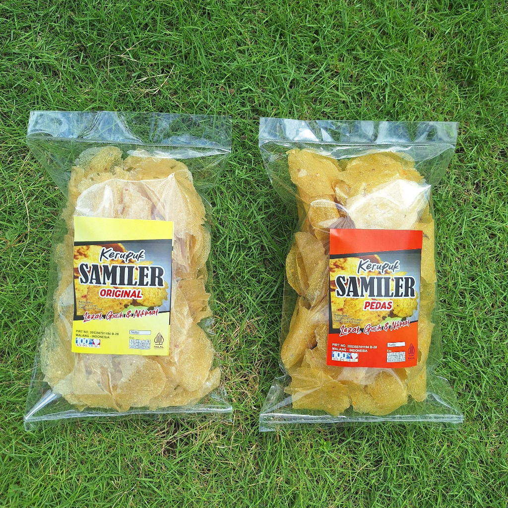 Jual [ 250 GRAM ] TERMURAH KERUPUK SAMILER RASA ORIGINAL DAN PEDAS ...