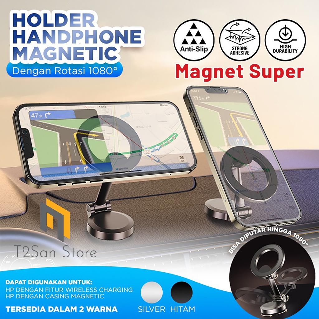 Jual Car Phone Holder Magnetic / Holder Hp Mobil Magnet 1080 Derajat ...