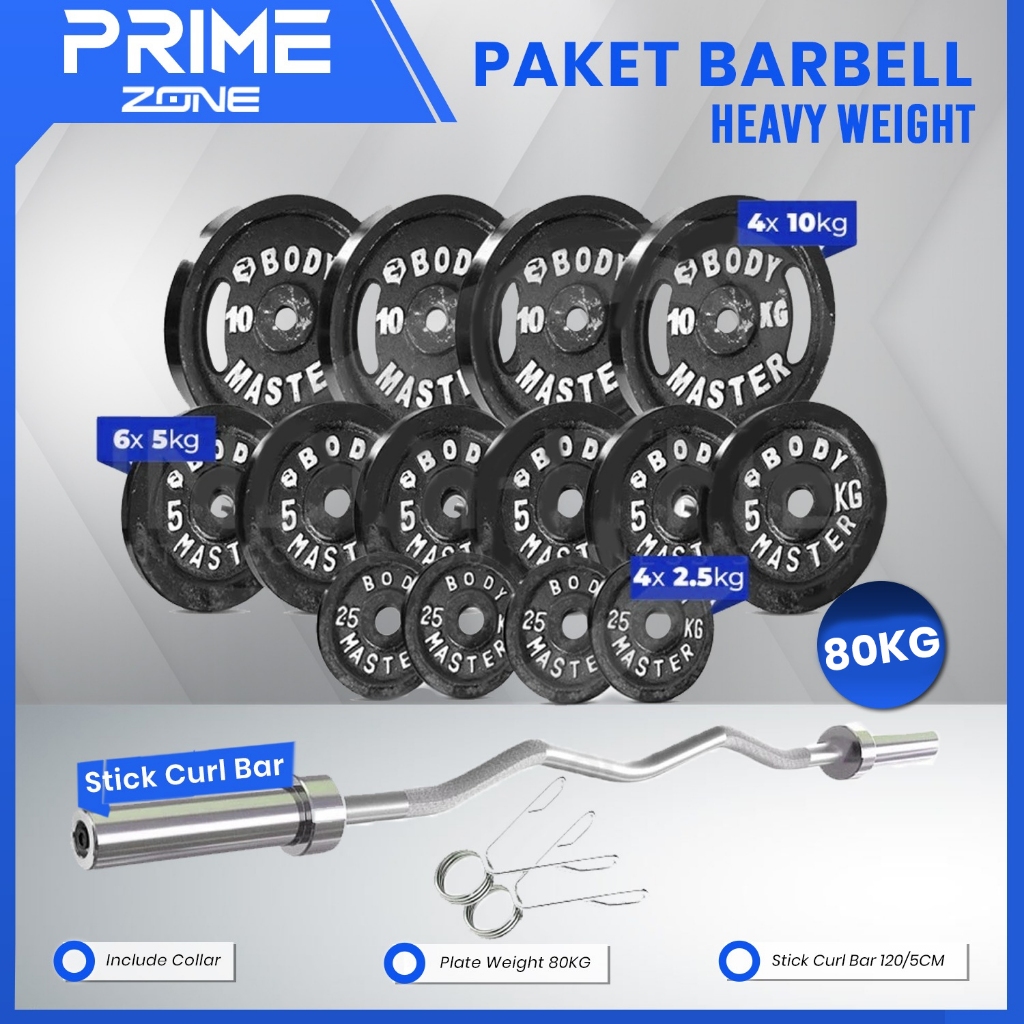 Jual Paket Gym Stick EZ Curl Bar 5cm + Plate beban besi Dumbell Barbel ...