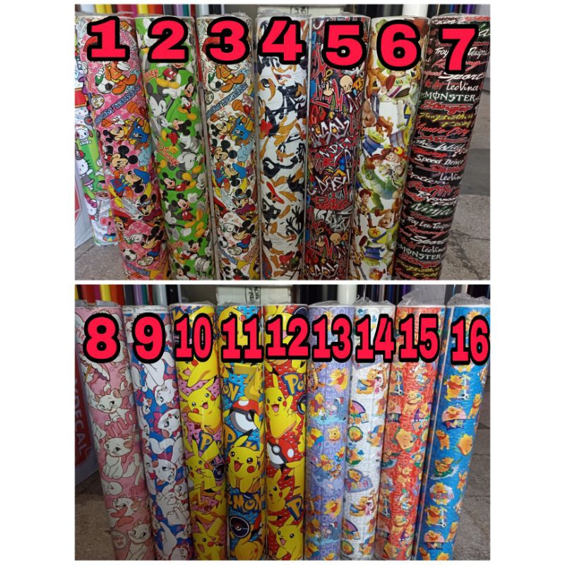Jual Sticker FunFix Motif Karakter Cartoon (Roll) 50cm x 10m | Shopee ...