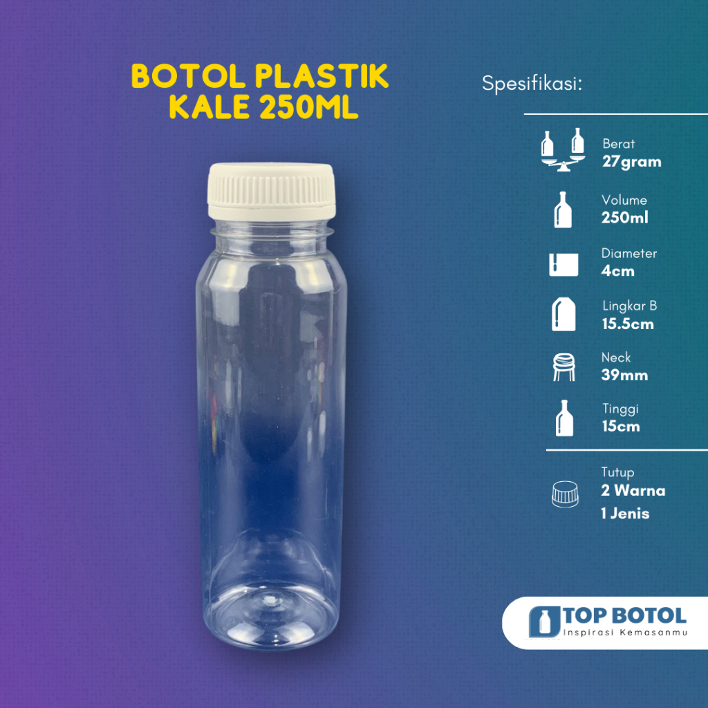 Jual (Paket isi 16pcs) BOTOL KALE 250ML/BOTOL PLASTIK 250ML/BOTOL PLASTIK 250ML PET/BOTOL ...