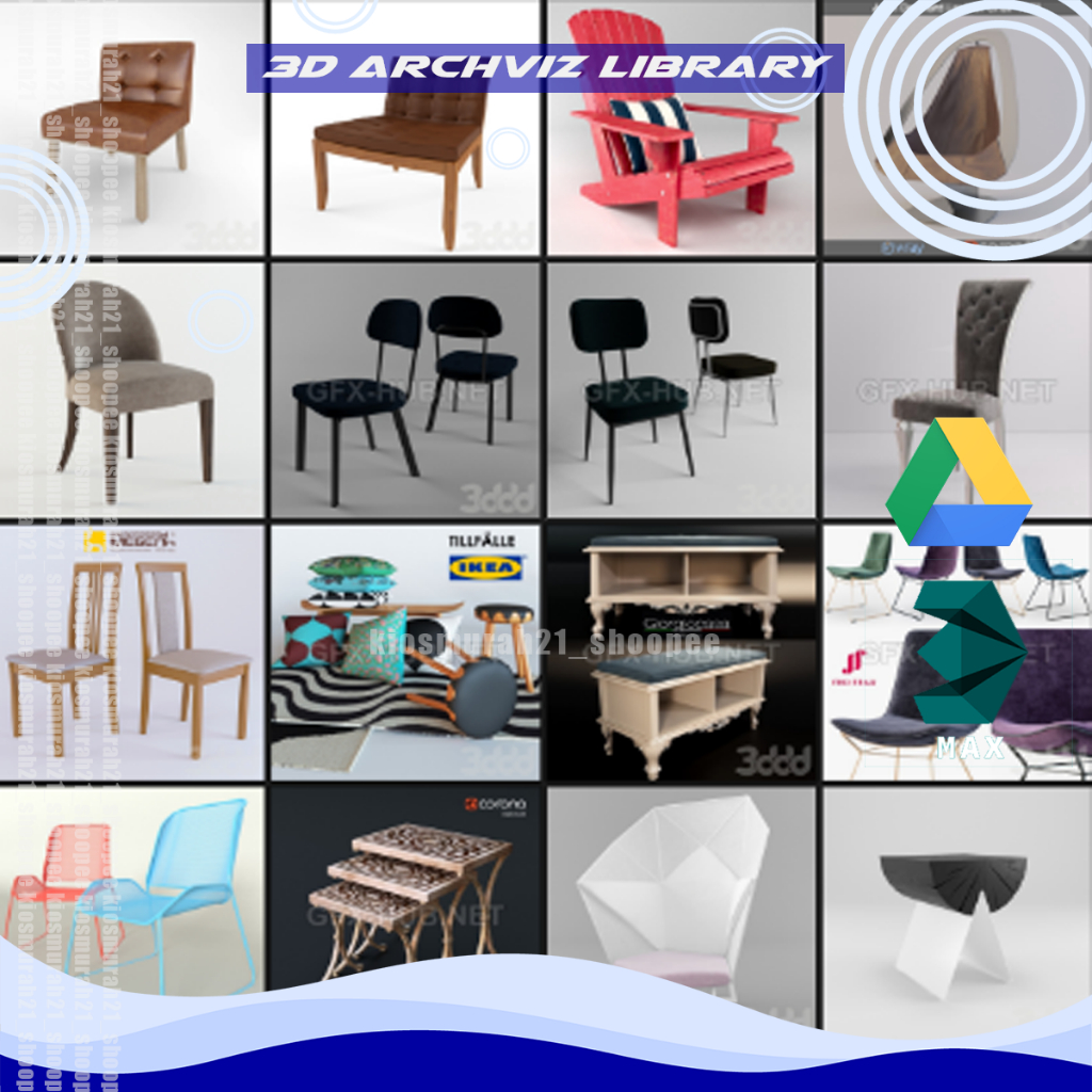 Jual 850 Chair 3ds Max Model Asset Library | Shopee Indonesia