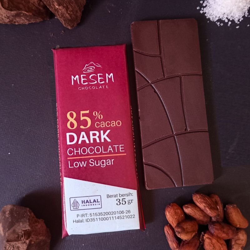 Jual Mesem 85% Dark Chocolate 35gram | Coklat Hitam Rendah Gula ...