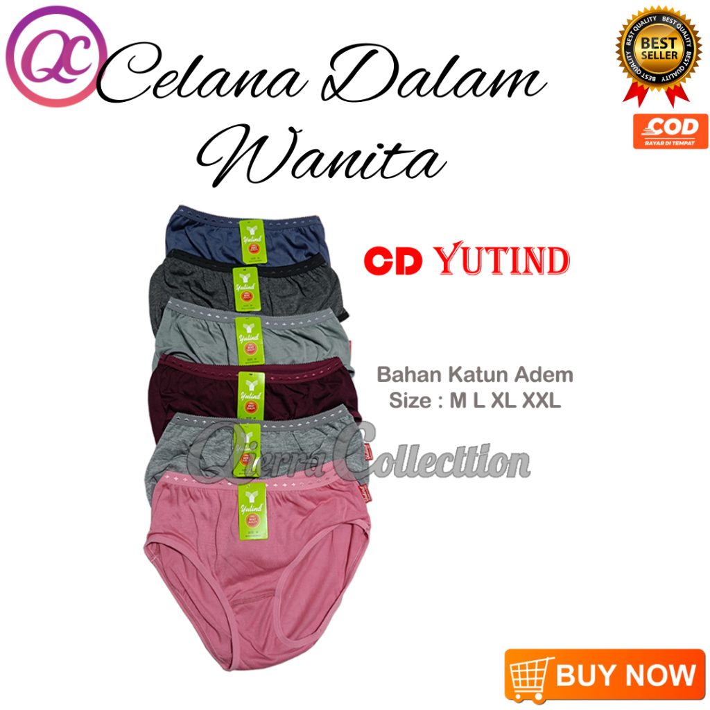 Jual CD YUTIND celana dalam katun setengah lusin isi 6 pcs dan 12pcs Celana dalam wanita dewasa ...