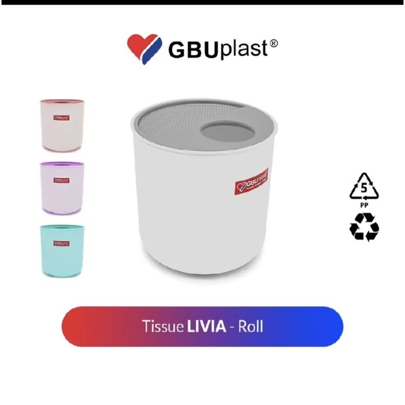 Jual Tempat Tisu bulat / Tissue Box Plastik LIVIA ROLL GBUPlast ...