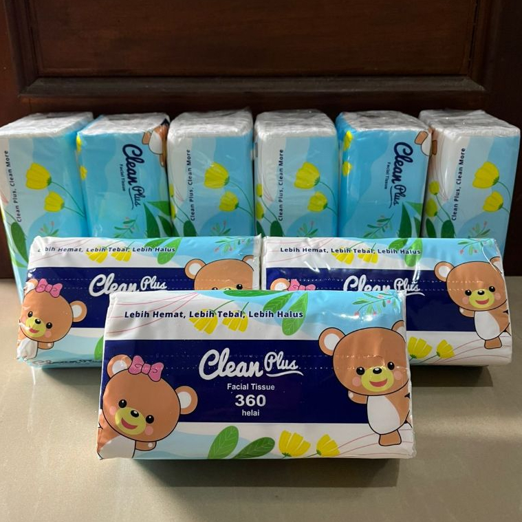 Jual Facial Tissue Softpack Clean Plus 180 sheets 360 helai Premium ...