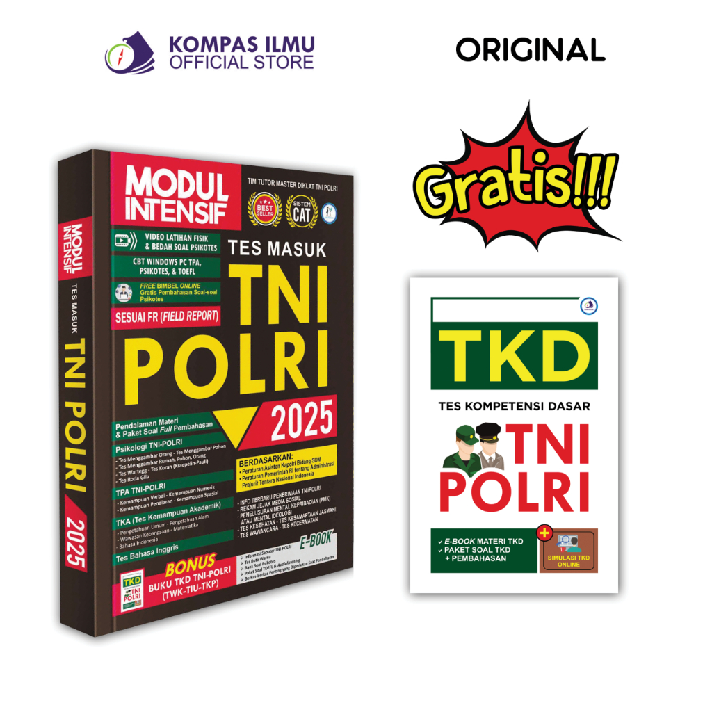 Jual Buku Tes Masuk Casis TNI Polri 2025 - Modul Intensif Tes Masuk ...