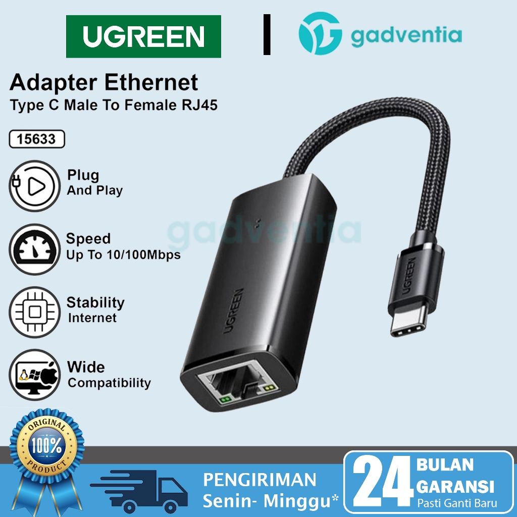 Jual UGREEN USB C to LAN Adapter Modem Internet Ethernet Adaptor RJ45 ...