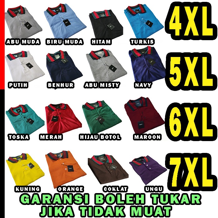 Jual kaos polo jumbo baju big size oversize pria 4xl 5xl 6xl 7xl 8xl ventt | Shopee Indonesia