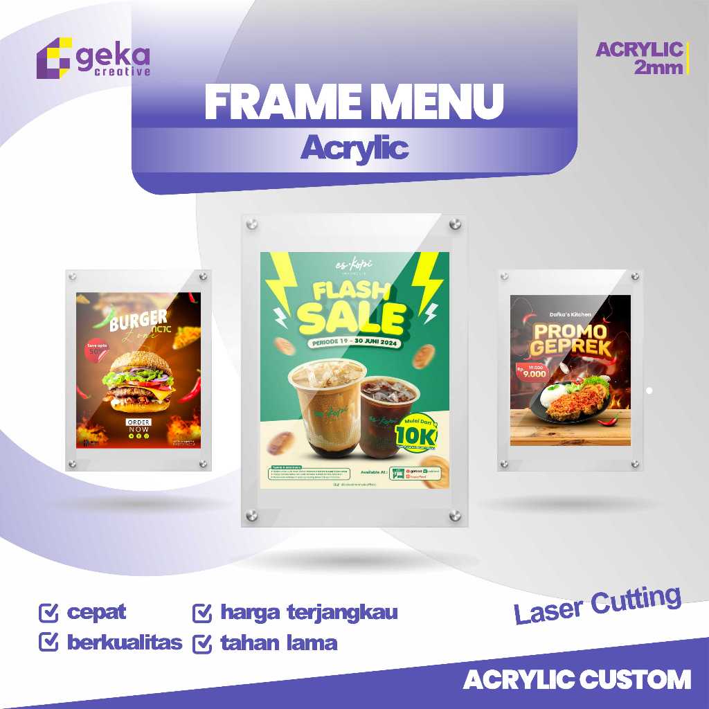 Jual Frame Menu Acrylic Restauran Kafe Aesthetic | Shopee Indonesia