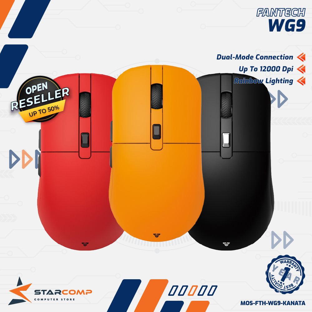 Jual Mouse Gaming Wireless Fantech WG9 Kanata Wireless RGB Macro WG9 ...