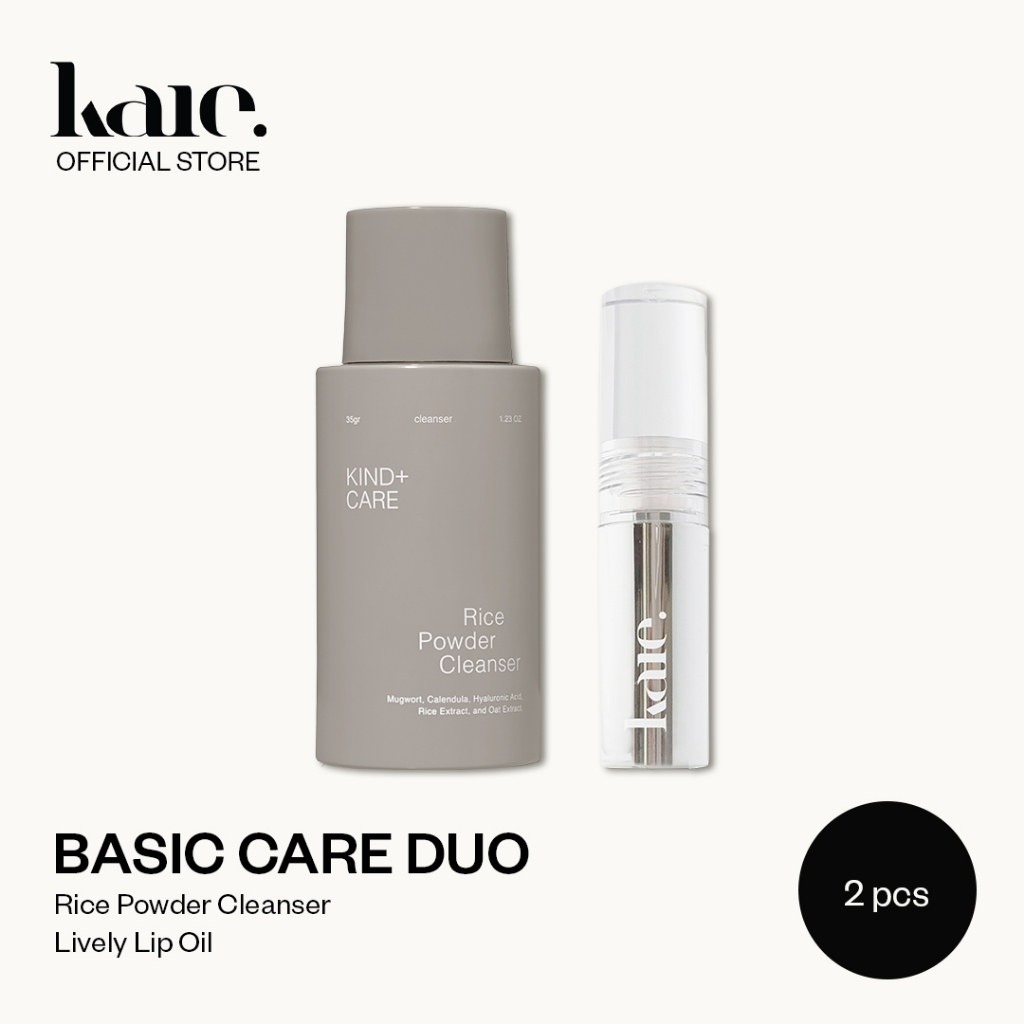 Jual KAIE - Basic Care Set (Rice Powder Cleanser, Lively Lip Oil) | Shopee Indonesia