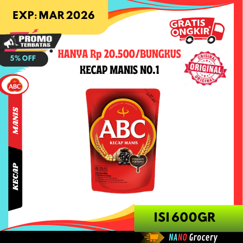 Jual Kecap Manis ABC Refill Isi 600 Gram | Kecap Manis Asli No.1 ...